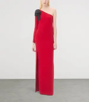 Valentino Garavani Silk One-shoulder Gown With Satin Bow