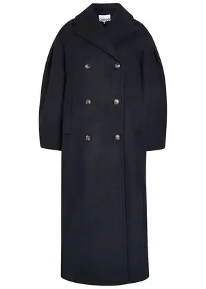 GANNI Double-breasted Wool-blend Pea Coat