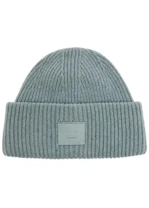 Acne Studios Pana Face Wool-blend Beanie - Blue
