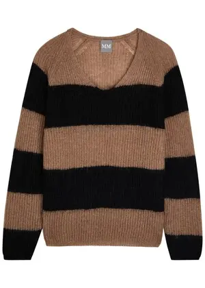Max Mara Ricetta Striped Open-knit Jumper