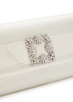 Manolo Blahnik Gothisi Embellished Satin Clutch - Ivory