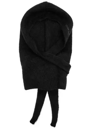 GANNI Brushed Wool-blend Balaclava - Black