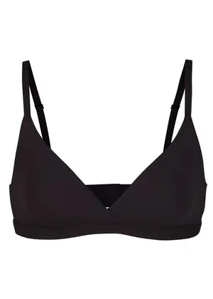 SKIMS Stretch-jersey Crossover Bralette - Black