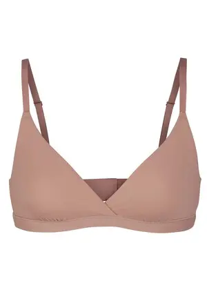 SKIMS Stretch-jersey Crossover Bralette - Light Brown