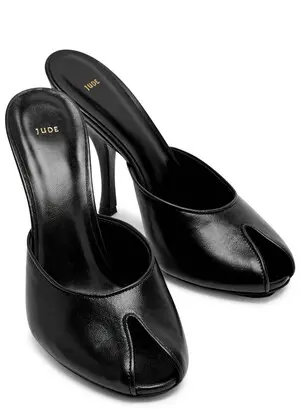 JUDE Date 105 Leather Mules - Black