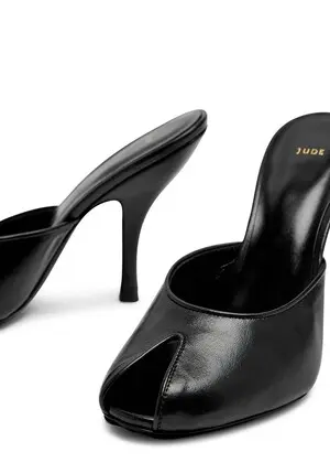 JUDE Date 105 Leather Mules - Black