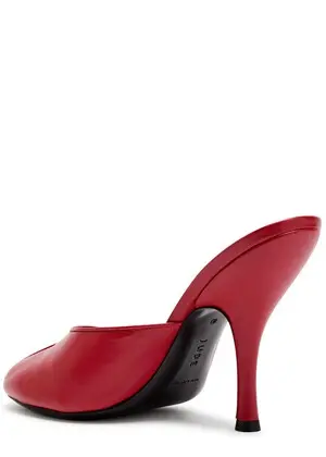 JUDE Date 105 Leather Peep-toe Mules - Red