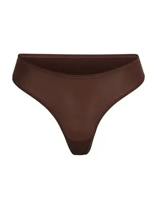 SKIMS Stretch-jersey Thong - Brown