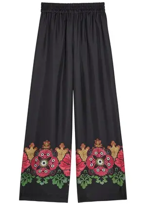 La DoubleJ Printed Silk Palazzo Trousers - Multicoloured