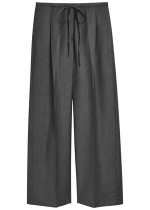 RÓHE Drawstring Wide-leg Wool Trousers