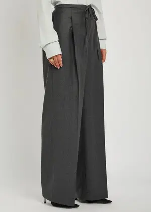 RÓHE Drawstring Wide-leg Wool Trousers