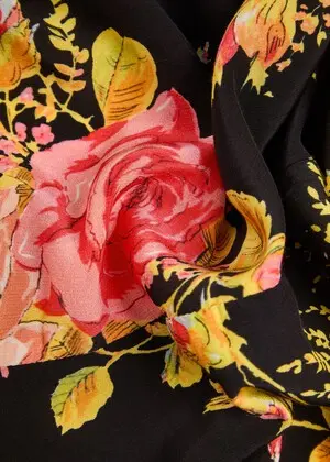 NEVER FULLY DRESSED Floral-print Chiffon Wrap Top