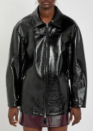 COURREGES Quilted Faux Patent Leather Jacket