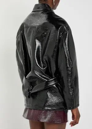 COURREGES Quilted Faux Patent Leather Jacket