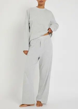 SKIMS Modal-blend Wide-leg Trousers - Light Grey