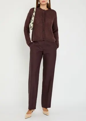Max Mara Meandro Ribbed Open-knit Cardigan