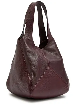 Chloé Balloon Grained Leather Hobo Bag - Burgundy