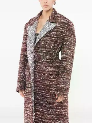 Rabanne Sequin-embellished Belted Coat