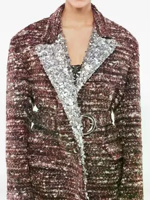 Rabanne Sequin-embellished Belted Coat