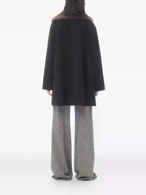 Valentino Garavani Buttoned Coat With Shearling Collar