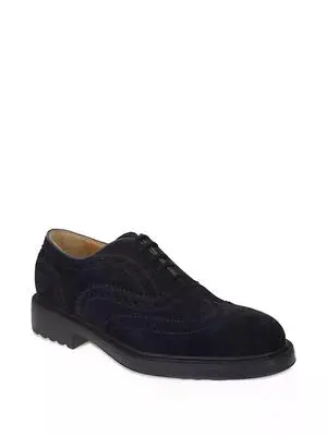 DOUCAL'S Perforated Suede Derby Shoes