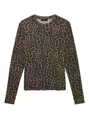ANINE BING Long-sleeve Leopard-print T-shirt - Brown