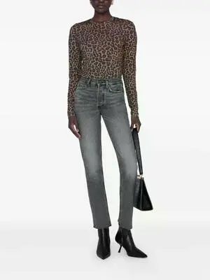 ANINE BING Long-sleeve Leopard-print T-shirt - Brown