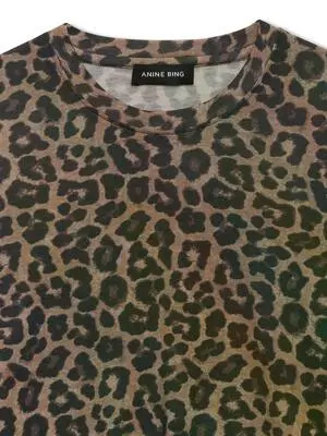 ANINE BING Long-sleeve Leopard-print T-shirt - Brown