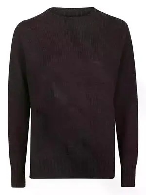 DRUMOHR Merino Wool Crew Neck Sweater - Brown