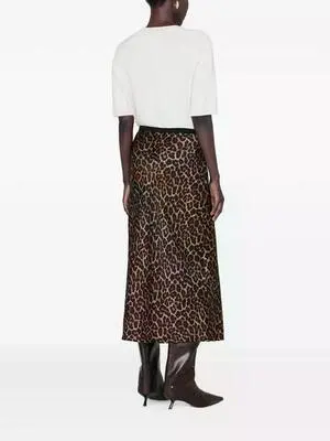 ANINE BING Animal-print Silk Skirt