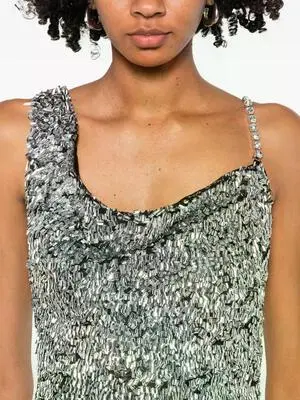 AREA Sequin-embellished One-shoulder Dress