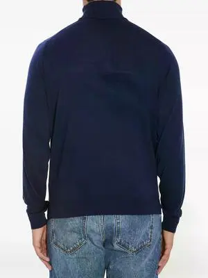 John Smedley Cherwell Ribbed Turtleneck Sweater - Blue