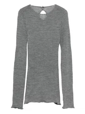3311 Ribbed Cut-out Knitted Top