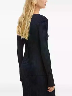 BOSS Ribbed Knit Long-sleeve Top
