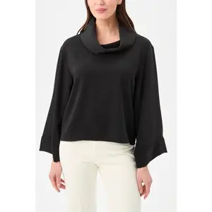 Trina Turk Staged Folded Neckline Top - Black
