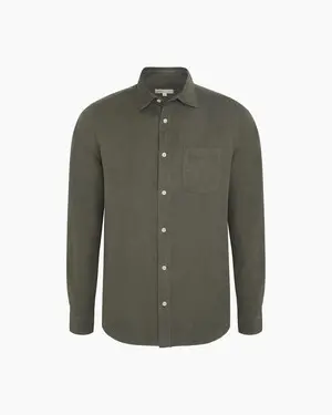 Onia Micro Cord Long Sleeve Button Down - Dark Sage