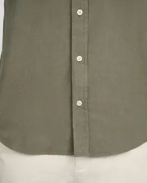Onia Micro Cord Long Sleeve Button Down - Dark Sage