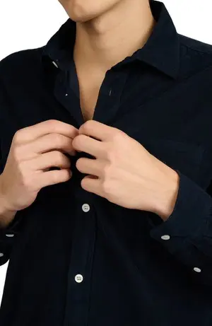 Onia Micro Cord Long Sleeve Button Down