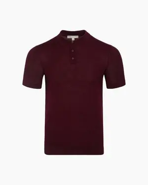 Onia Extra Fine Merino Wool Polo - Port Wine
