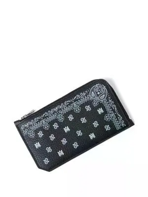 Amiri Paisley Zip Cardholder - Black