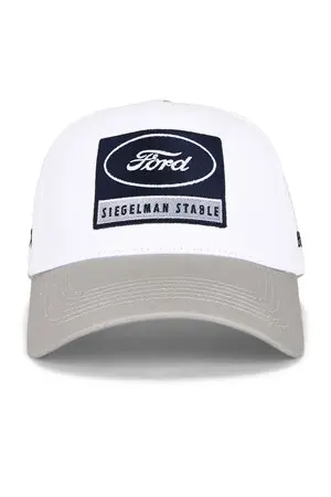 SIEGELMAN STABLE Patched Five Panel Cap - White, Ford Navy, & Ford Grey