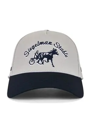 SIEGELMAN STABLE Embroidered Five Panel Cap - Ford Navy & Ford Grey