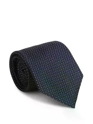 Zegna Geometric-pattern Silk Tie - Blue