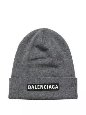 Balenciaga Patch Beanie - Grey