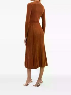TWINSET Button Ribbed Midi Dress