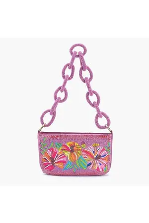 Yumi Kim Tropical Bloom Beaded Shoulder Bag - Purple
