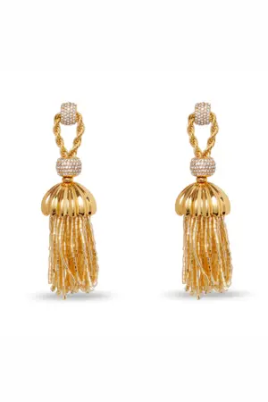 PatBO Chateau Rope Tassel Earrings - Gold
