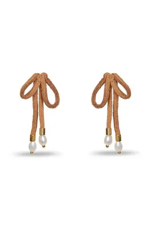 PatBO Faux Suede Bow Earrings