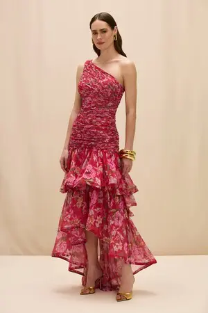 PatBO Peony Asymmetrical Maxi Dress