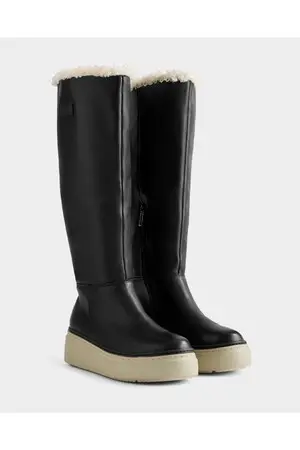 Rudsak Leather Boots With Faux Shearling Lining